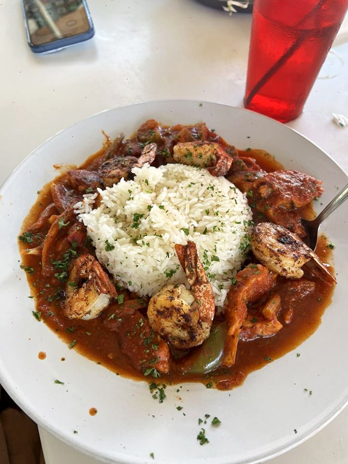 Jambalaya that brings New Orleans to Florida&mdash;a spicy, saucy masterpiece with plump shrimp circling a perfect island of jasmine rice.