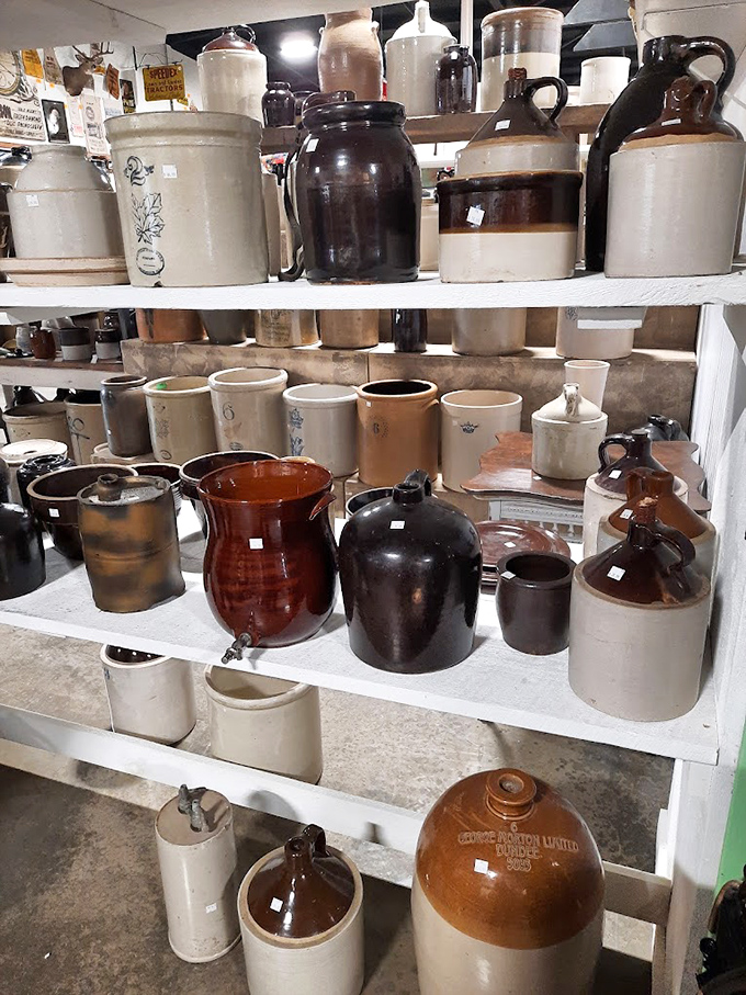 Grandma's kitchen or museum display? These stoneware crocks and jugs survived decades of use to become today's most sought-after country decor statements.