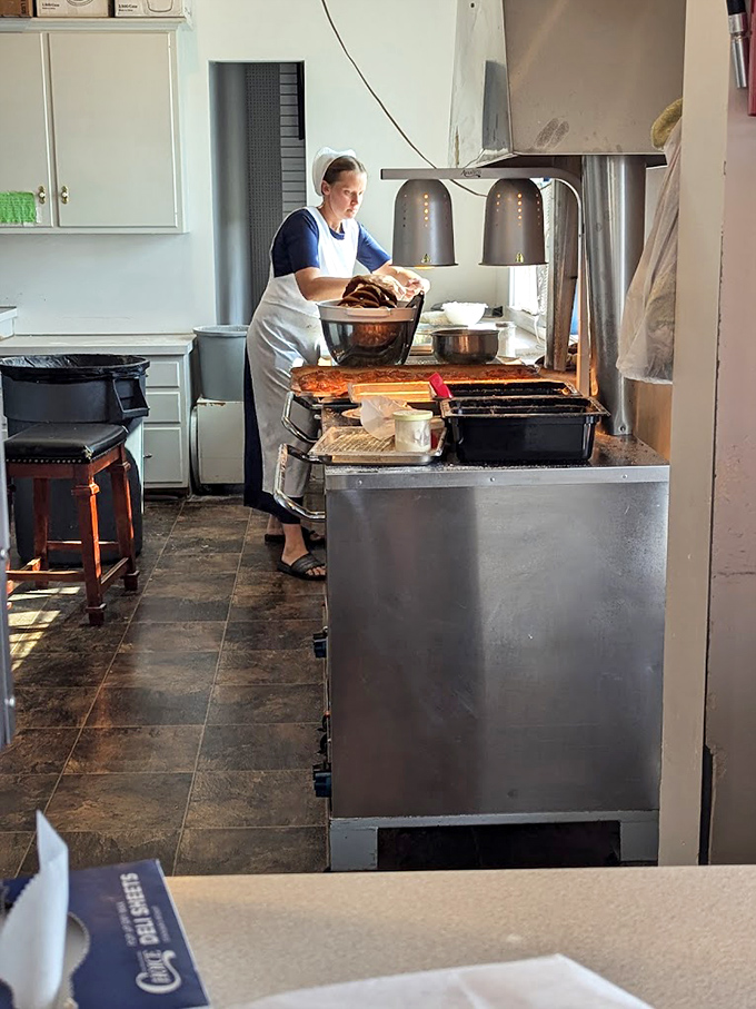A glimpse into the working kitchen&mdash;where old-world techniques meet fresh ingredients. No fancy gadgets, just skill and tradition.