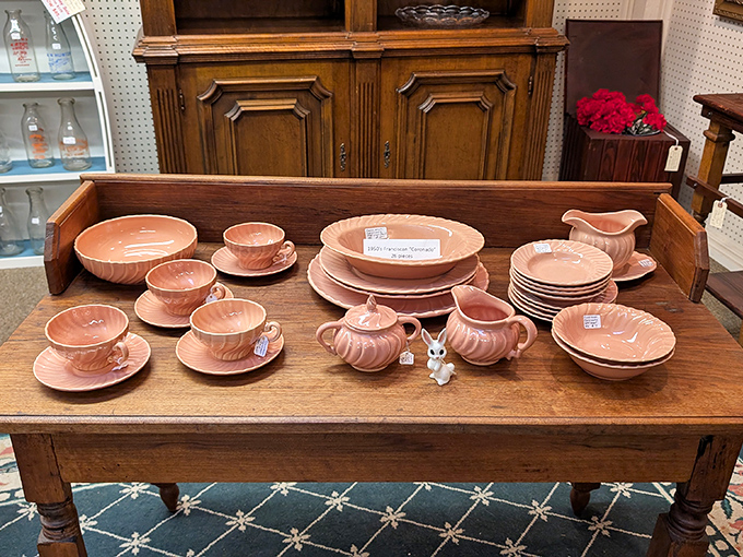 That pink dinnerware set isn't just dishes&mdash;it's Sunday dinners from 1958, complete with pot roast and stories about "the war."