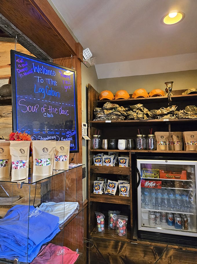 A little country store corner that reminds you to take a piece of Tennessee home&mdash;because memories fade but branded merchandise is forever.