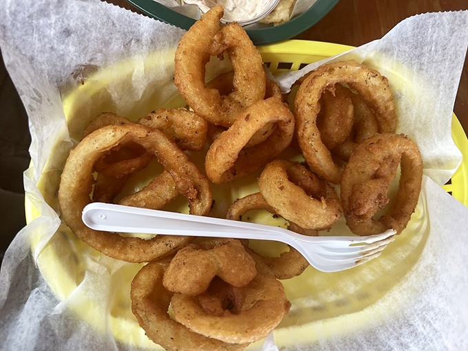 Onion rings done right&mdash;crispy, not greasy, with that perfect pull when you take a bite. The supporting actor that sometimes steals the show.