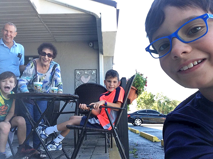 The outdoor seating area&mdash;where families create memories over pancakes that will someday make their children nostalgic for "that place in Naples."