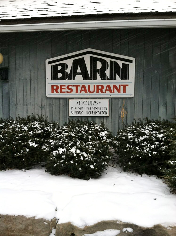 Even in winter, The Barn Restaurant stands ready to warm visitors with hearty meals. Snow just means you can justify an extra helping.