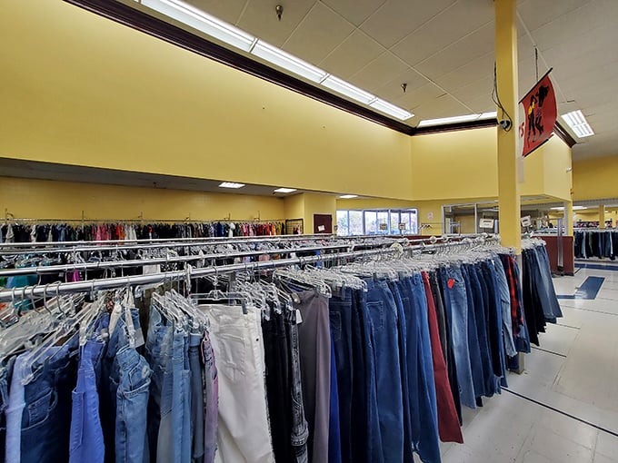 The denim section: a blue sea of possibilities where your perfect pair of jeans is hiding, probably between the acid-wash and the designer label.