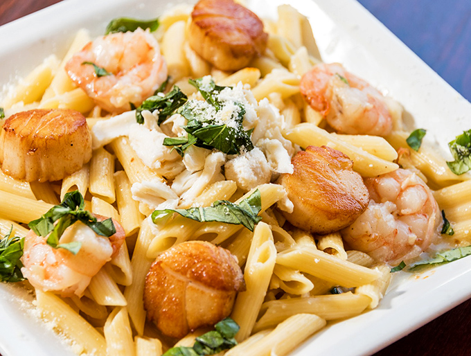 This pasta dish doesn't just combine seafood and carbs&mdash;it creates a seaside vacation on a plate, with scallops and shrimp playing the starring roles.