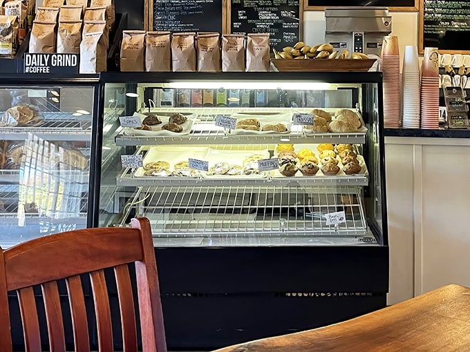 The pastry case&mdash;a glass-enclosed museum of morning indulgences that makes choosing just one a delicious dilemma.