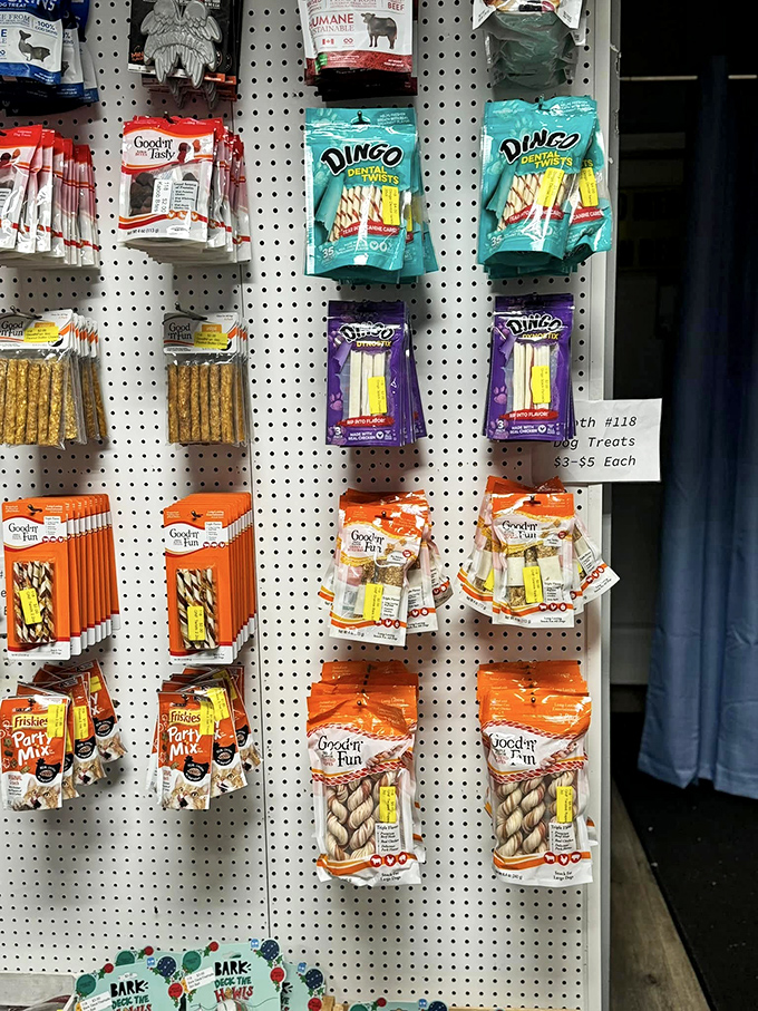 Even four-legged friends get flea market finds! Treats and toys for good boys and girls who wait patiently during shopping trips.