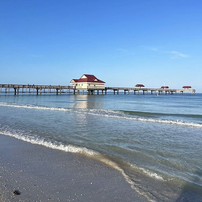Clearwater's iconic pier stretches toward the horizon like a runway to paradise, inviting visitors to venture further into the Gulf's embrace.