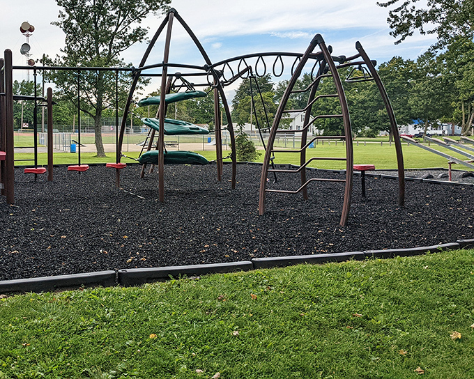 This playground's artistic metal arches aren't just equipment&mdash;they're portals to adventure for the young and young-at-heart alike. 
