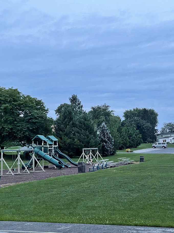 Even the playground equipment looks like it was built to last generations, just like the recipes.
