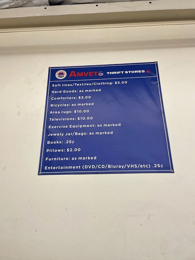 The price list that makes bargain hunters' hearts skip a beat&mdash;books for a quarter and TVs for ten bucks!