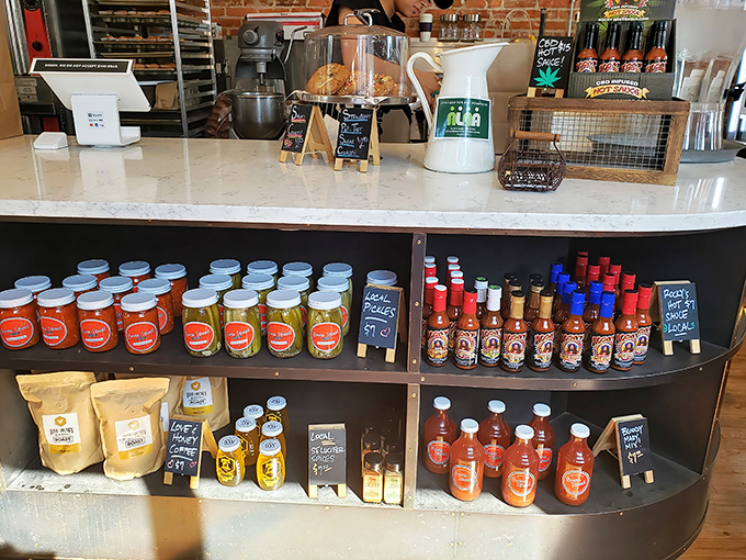 A treasure trove of house-made sauces and condiments. The supporting cast that turns great chicken into an unforgettable performance.