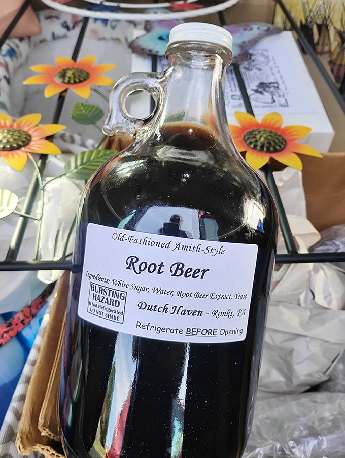 Old-Fashioned Amish-Style Root Beer in its natural habitat – bottled and ready to transform your ordinary day into something extraordinary.