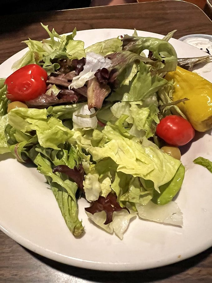 Even the salad at Big Jim's knows its role&mdash;a crisp, colorful supporting character that lets the sandwich stars shine while providing fresh contrast.