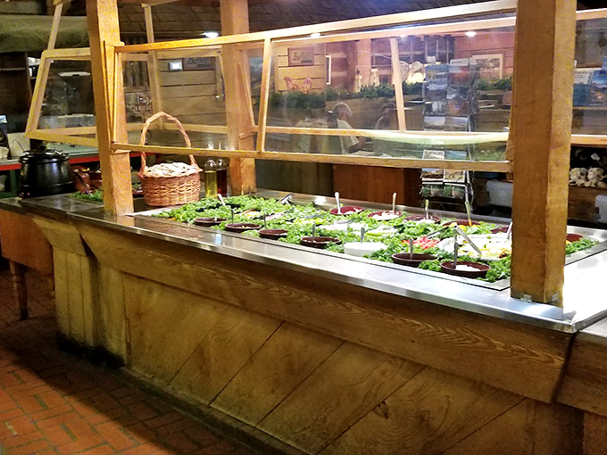 The salad bar proves this cabin takes "fresh" seriously&mdash;though let's be honest, you didn't come to a pancake house for the lettuce.