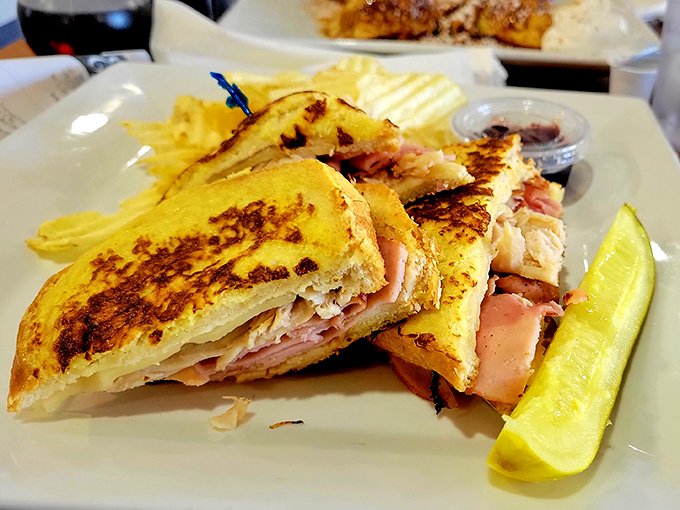 This grilled sandwich isn't playing around&mdash;layers of ham and melty cheese creating the ultimate handheld breakfast symphony.