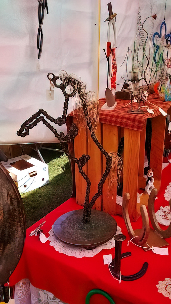 From farm equipment to fine art&mdash;this ingenious metal sculpture proves that at Williams Grove, one person's scrap chain becomes another's masterpiece.