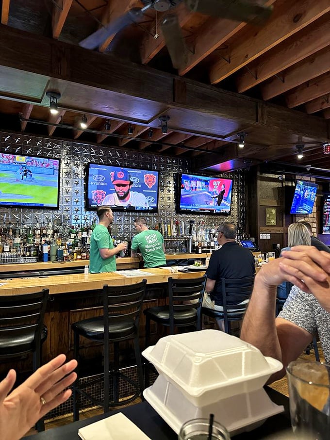 The bar area buzzes with energy&mdash;where strangers become friends over craft beers and the shared religion of Chicago sports.