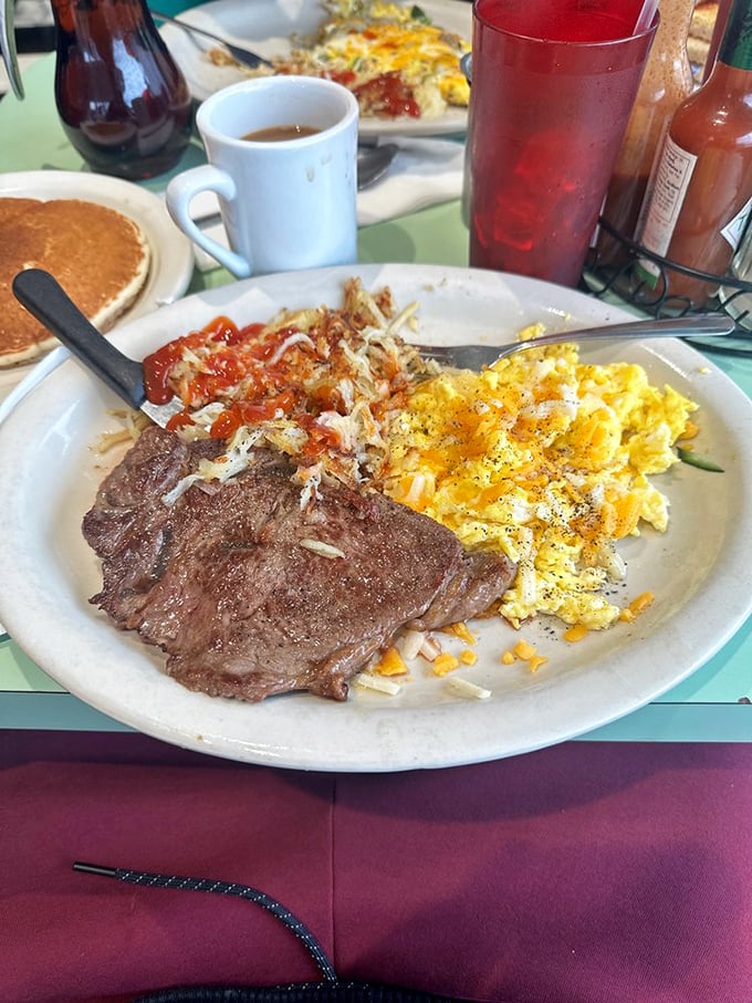 Steak for breakfast? Absolutely. This protein powerhouse with eggs and hash browns is how champions start their day.