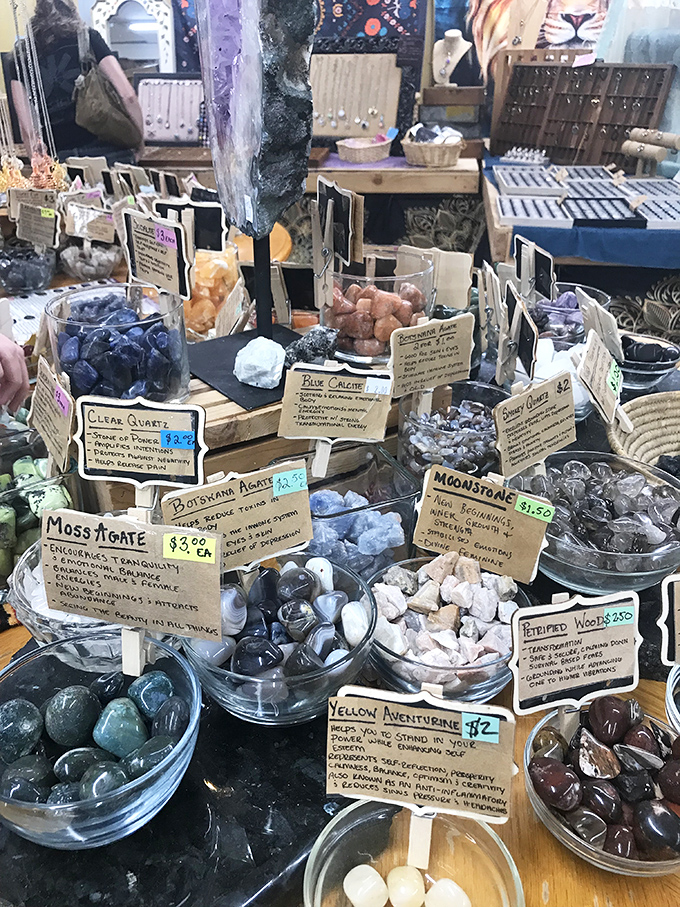 Gemstones and crystals create an earthly treasure trove, each specimen holding mysteries from deep underground.