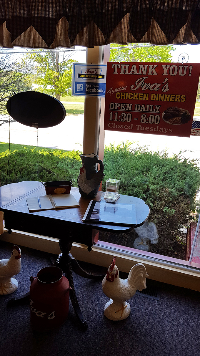 The hours posted by the window serve as a gentle reminder: plan your chicken pilgrimage accordingly, and don't show up on Tuesdays.