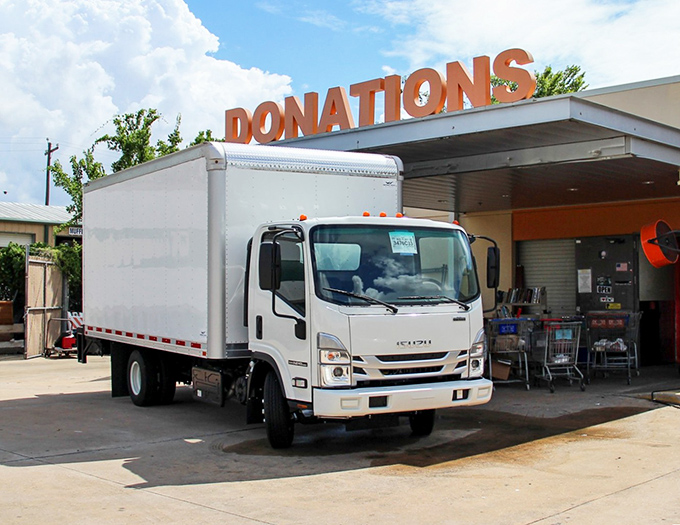 The donation truck represents the beginning of the thrifting circle of life. Today's drop-offs become tomorrow's discoveries for eager treasure hunters.