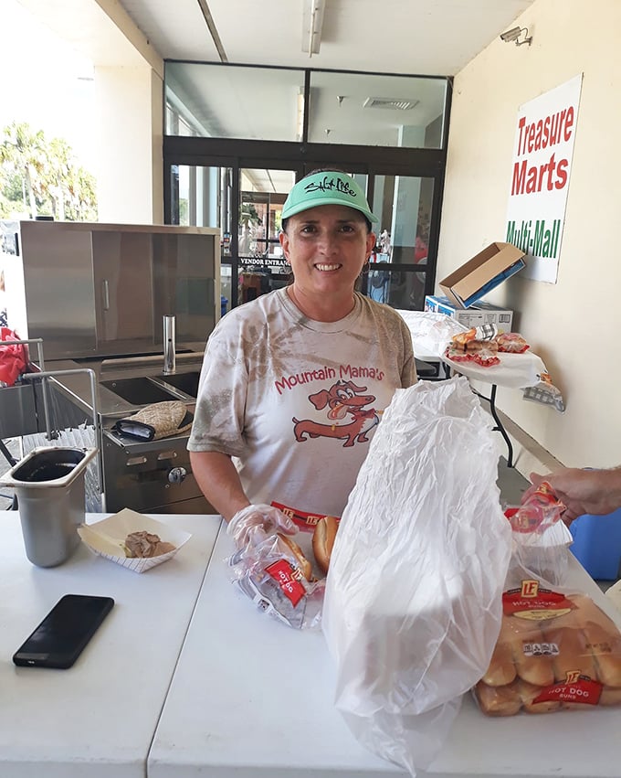 The food vendors at Treasure Marts prove that hunting for bargains works up an appetite worthy of homemade treats.