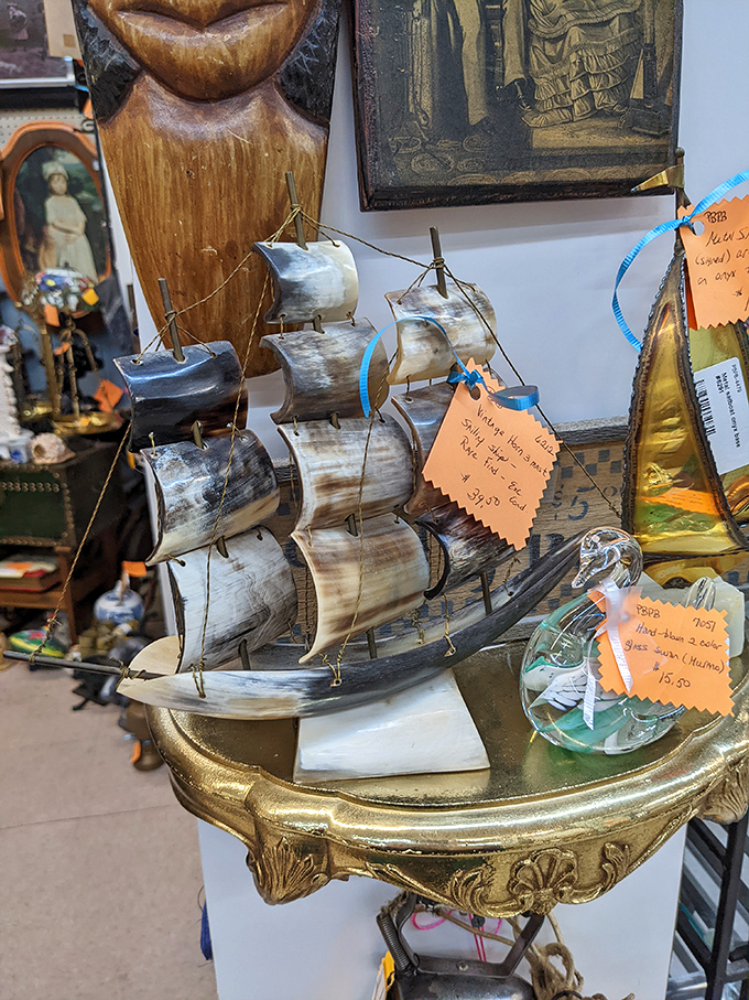 A sailing ship made from horn that would make Captain Jack Sparrow trade the Black Pearl. The craftsmanship is simply unfathomable!