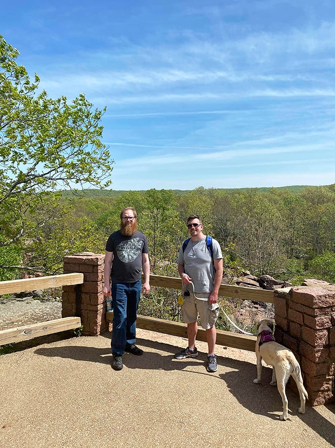 The viewing platform rewards hikers with panoramic vistas of Missouri's rolling landscape&mdash;proof that sometimes the best views require a little effort.