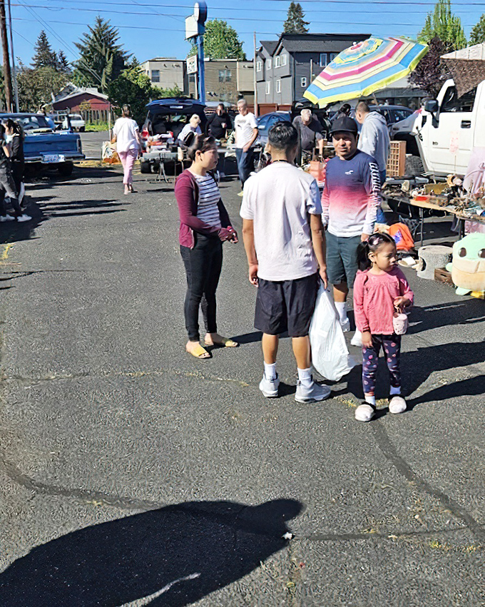 Family outings at their finest—where bargain hunting becomes an intergenerational sport. That little one might find her first treasure today!