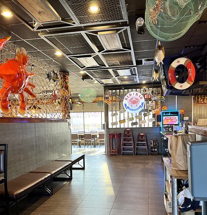 The waiting area where anticipation builds and the aroma of garlic butter makes time fly.