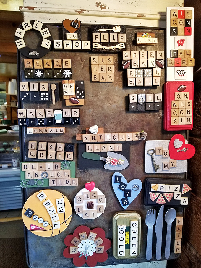 This whimsical wall art speaks Wisconsin's language fluently&mdash;a Scrabble-style love letter to local landmarks, sports teams, and the laid-back Door County lifestyle.