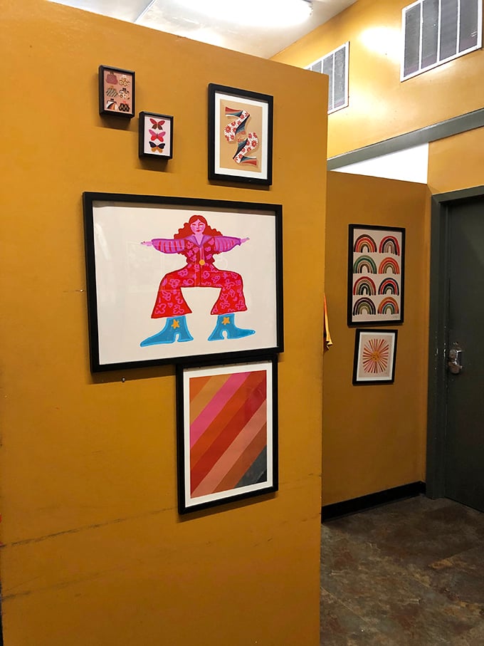 Even the walls tell stories&mdash;colorful artwork creates the perfect backdrop for your secondhand style adventure.