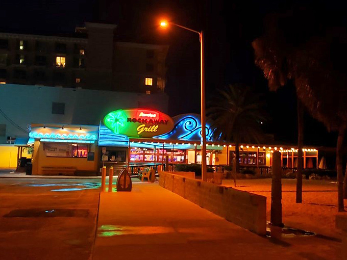 By day, it's a beachside paradise. By night, it's a neon-lit seafood sanctuary. Frenchy's proves grouper is perfect round the clock!