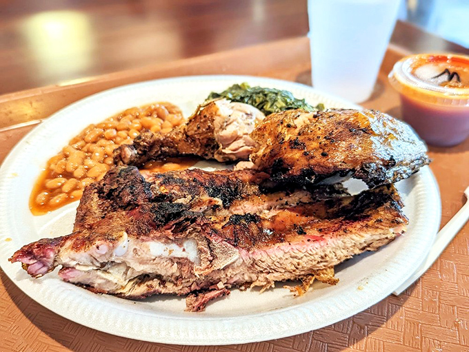 A two-meat combo that showcases the kitchen's range, proving that variety truly is the spice of barbecue life.