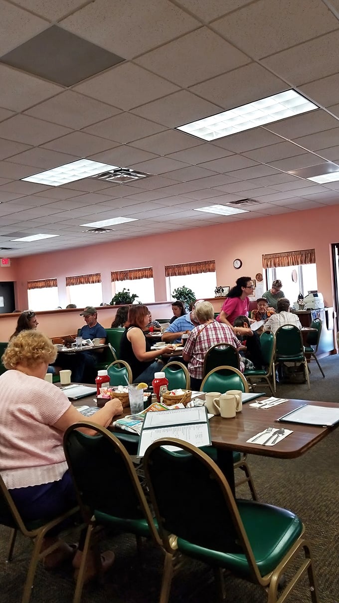 The dining room buzzes with conversation and clinking silverware &ndash; the soundtrack of community happening over coffee cups.