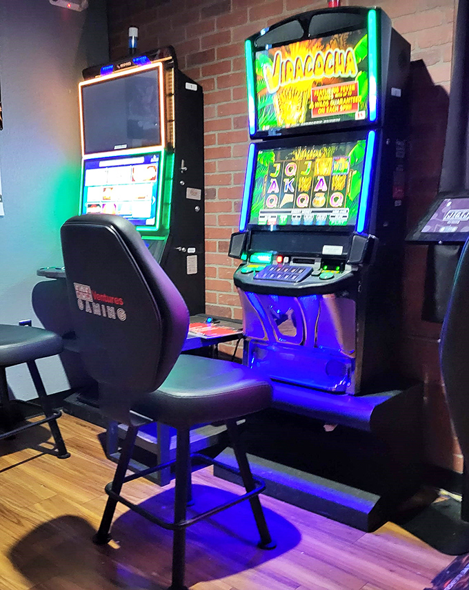 Even a small-town joint needs its entertainment corner. These gaming machines have witnessed countless quarters and victory dances.