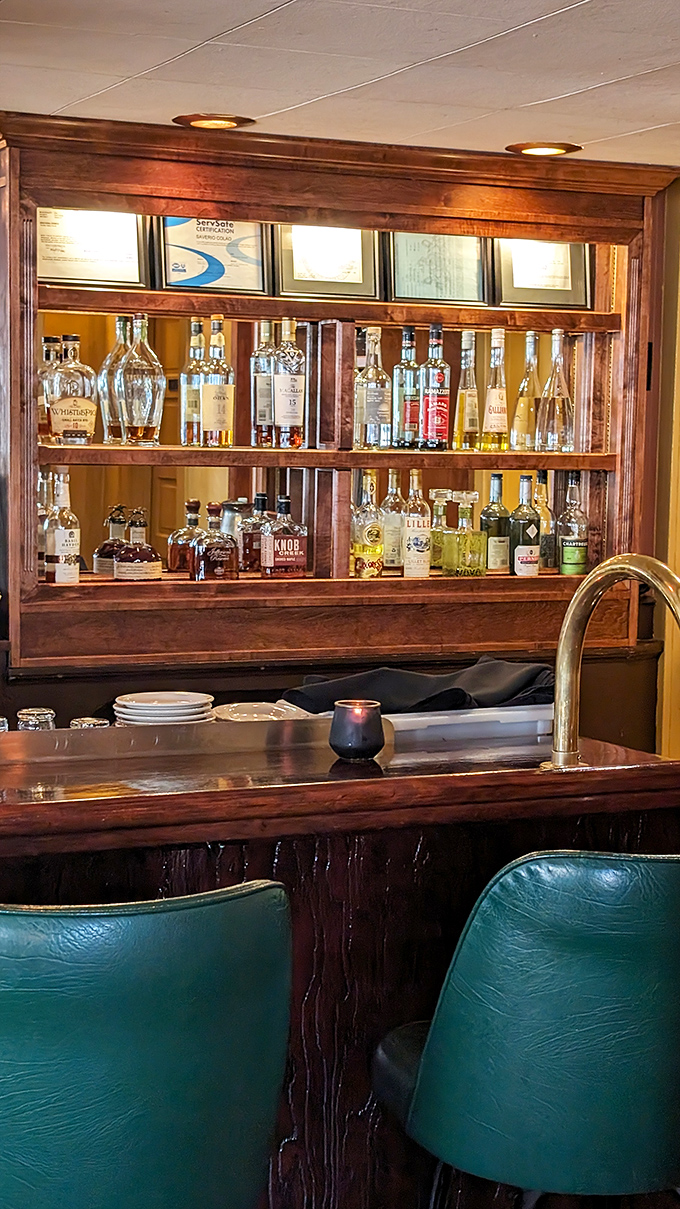 A bar stocked with spirits that promise the perfect complement to whatever culinary journey you've embarked upon.