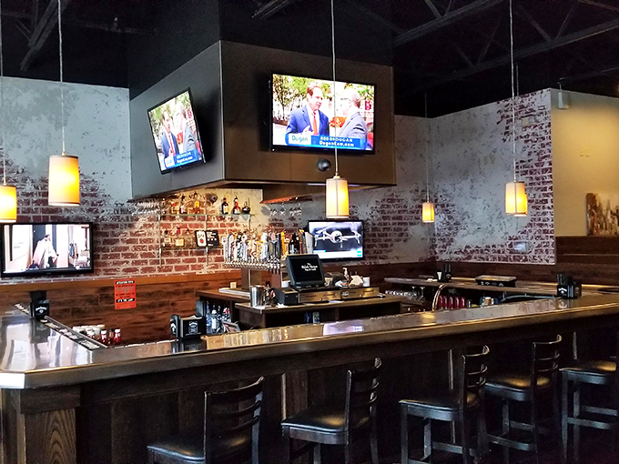 A bar area that strikes that perfect balance between "sports on TV" and "you can actually hear the person next to you."