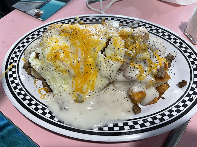 Biscuits and gravy with a side of sunshine. That creamy blanket of Southern comfort is the breakfast equivalent of a warm hug.