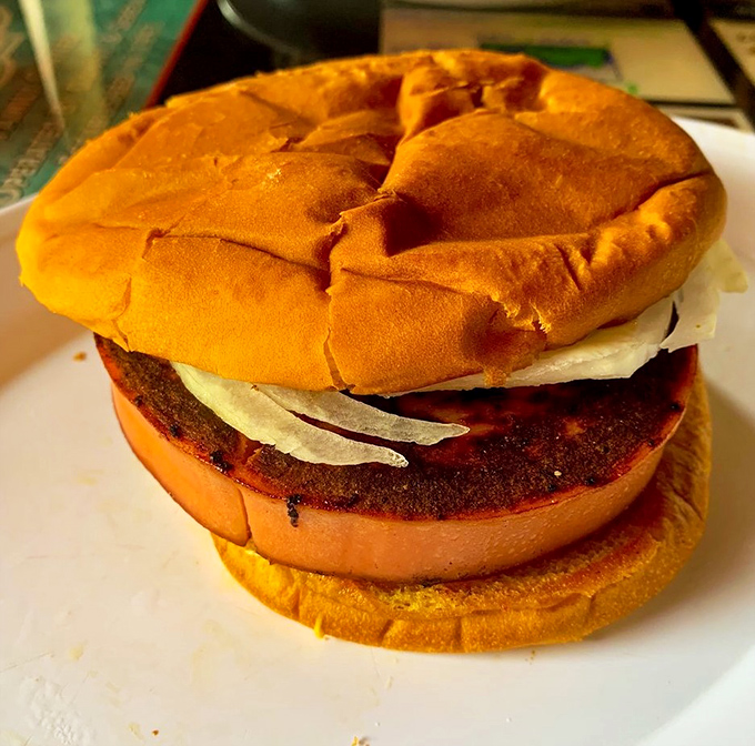 This isn't just a bologna sandwich—it's a thick-cut masterpiece that reminds you why simple food done right never goes out of style.