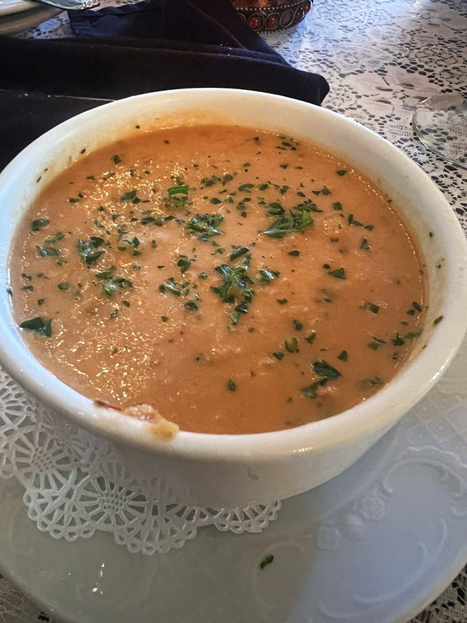 A bowl of soup that hugs you from the inside. This creamy concoction proves that sometimes the simplest dishes speak the loudest.