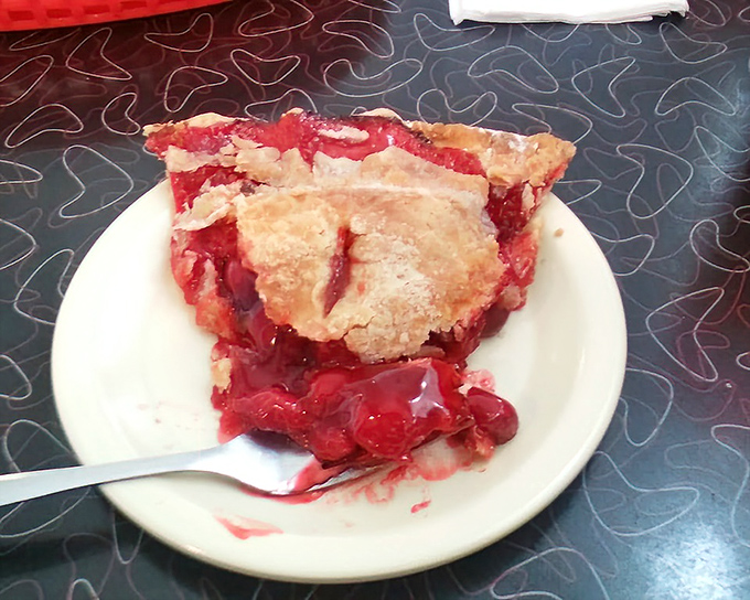 Cherry pie that bleeds ruby red onto the plate&mdash;not a dessert so much as a declaration of fruit's divine purpose.
