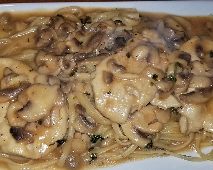 Chicken marsala that your Italian grandmother would approve of. The mushrooms have soaked up the sauce like tiny flavor sponges waiting to delight you.