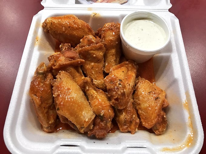 Wings that don't need a sporting event as an excuse to be enjoyed. Crispy, saucy, and served with that cooling ranch dip – a trifecta of flavor.
