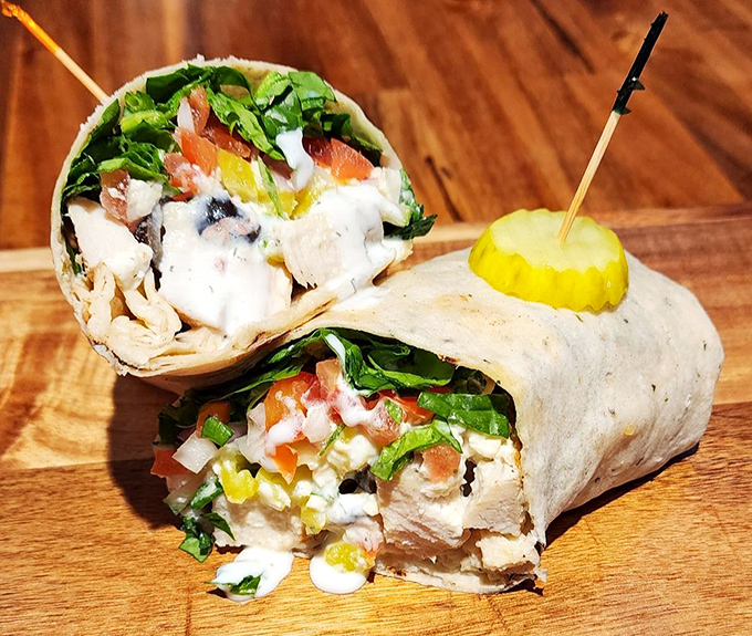 A wrap so perfectly executed it deserves its own highlight reel&mdash;fresh veggies and tender chicken playing their positions with championship precision.