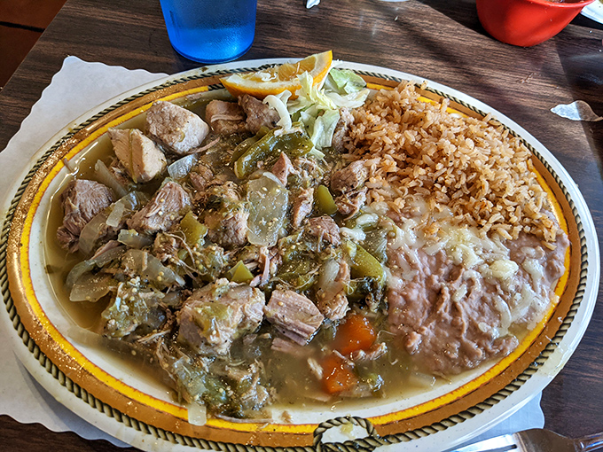 Chile Verde that would make your grandmother weep with joy &ndash; tender pork swimming in a vibrant green sauce that balances heat and tang perfectly.