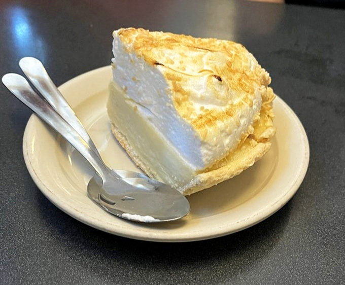 This isn't just coconut cream pie&mdash;it's a cloud wearing a toasted halo, offering temporary salvation from whatever ails you.