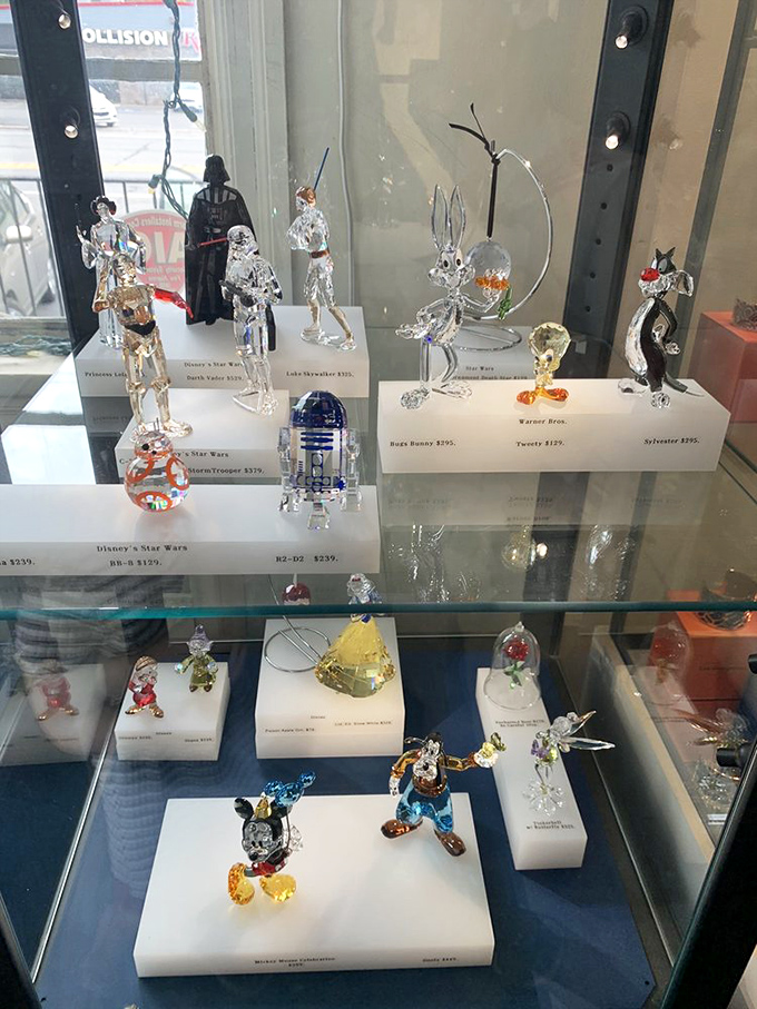 Collectibles arranged with museum-quality care, each piece telling stories that span generations of American craftsmanship and creativity.